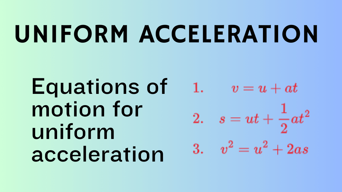 Uniform Acceleration Physicsgoeasy
